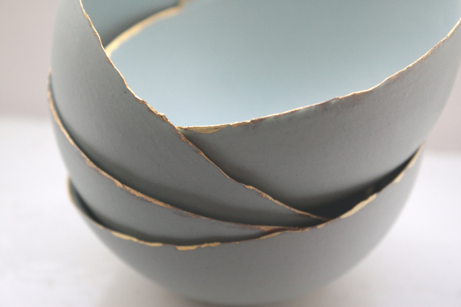 Blue Porcelain Bowl. Stoneware Porcelain Bowl in Duck Egg Blue With ...