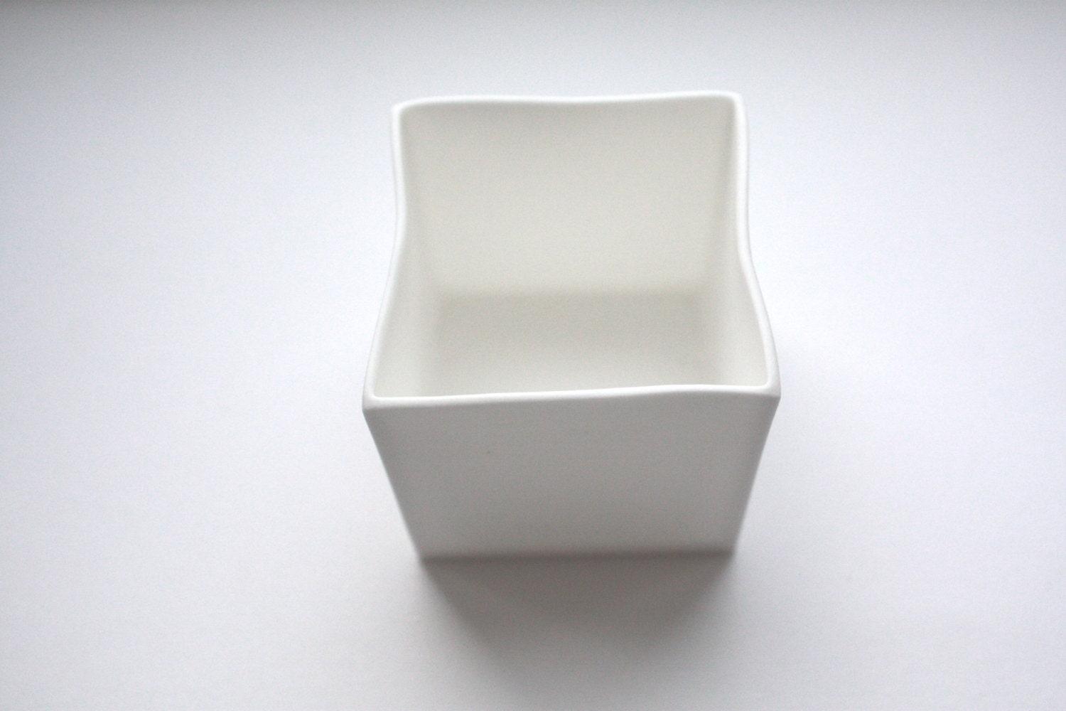 Small Snow White Cube Made From English Fine Bone China - Geometric ...