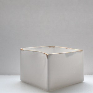 Big Snow White Cube Made From English Fine Bone China and Real Gold ...