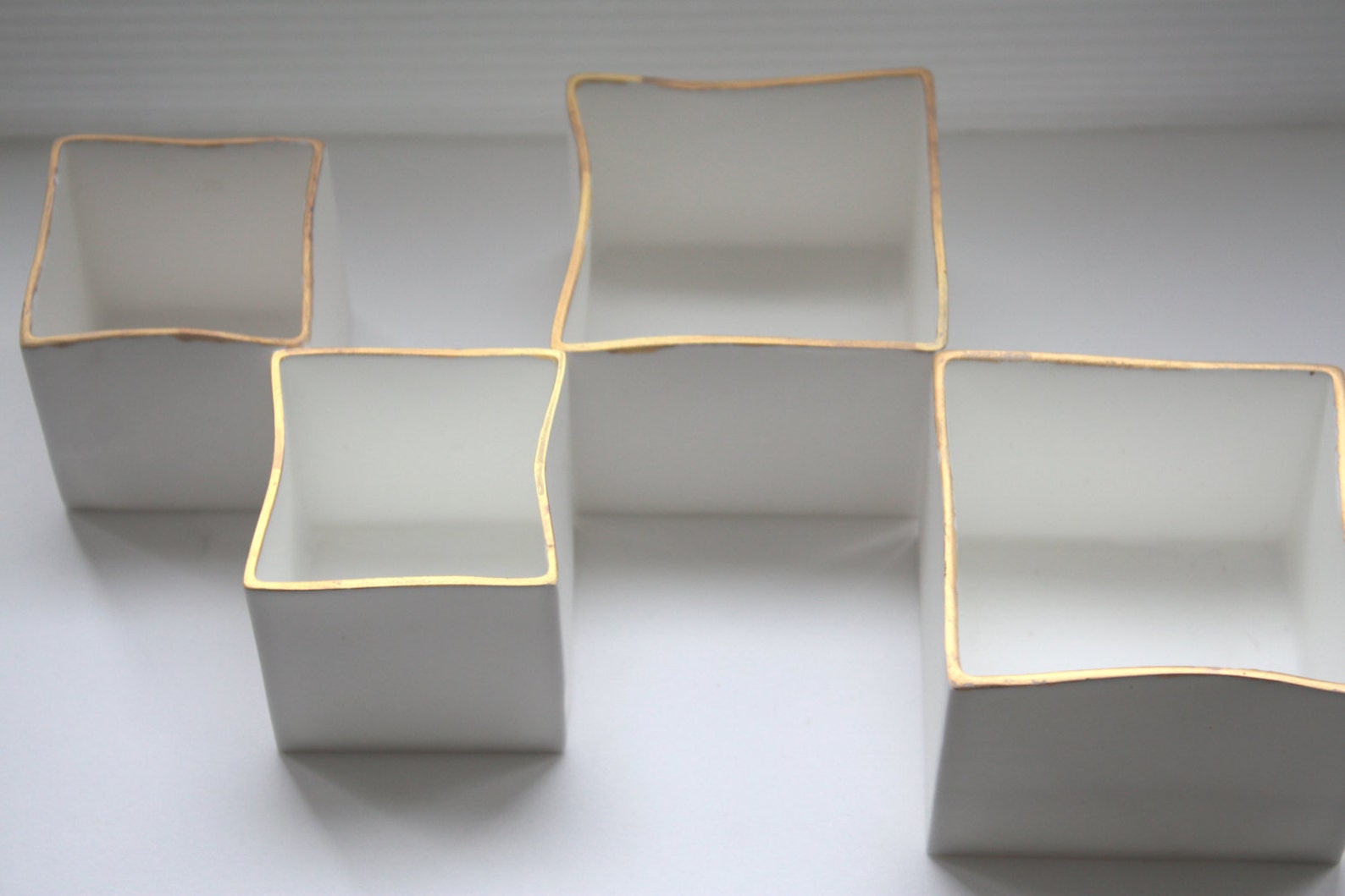 Pure White Cube Set Made From Fine Bone China and Real Gold - Etsy