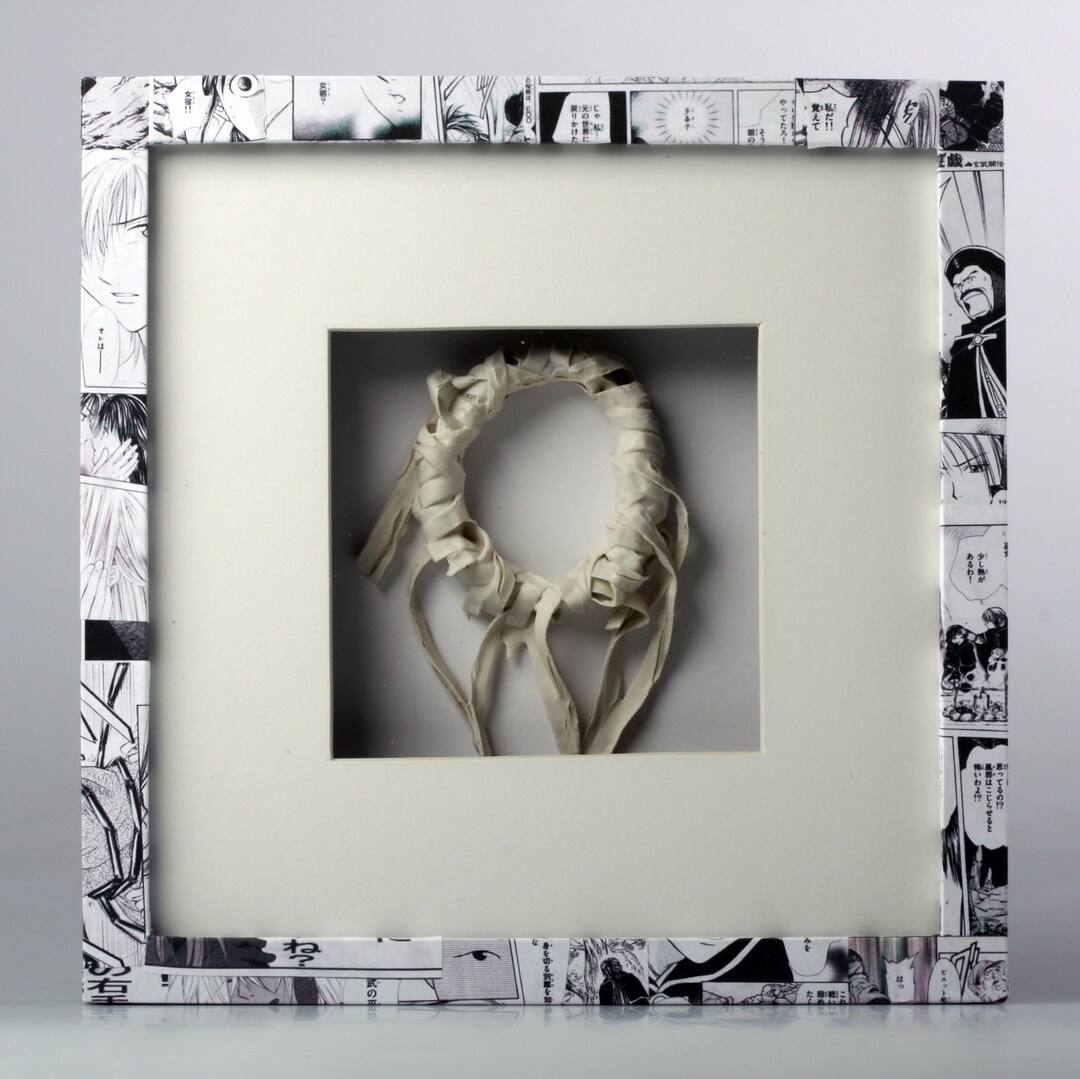 RESERVED - Square Box Frame Covered With Asian Comics and Porcelaneous ...