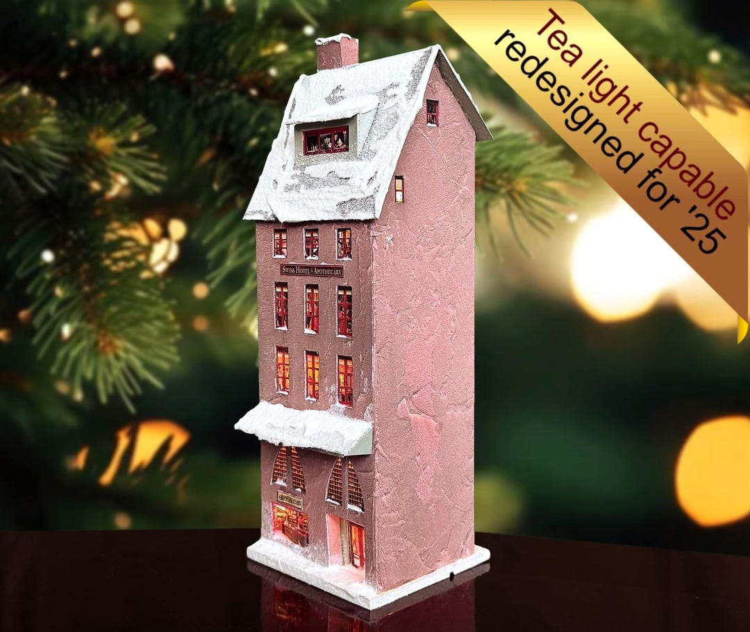 Handmade Christmas Hotel & Apothecary - HO Scale Village Display - Etsy