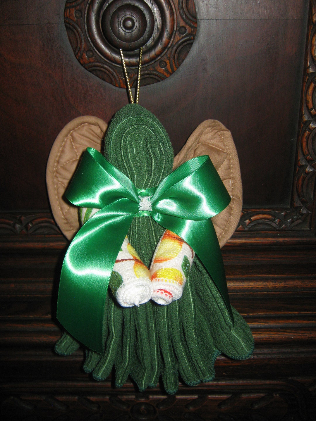 Green Kitchen Towel Angel - Etsy
