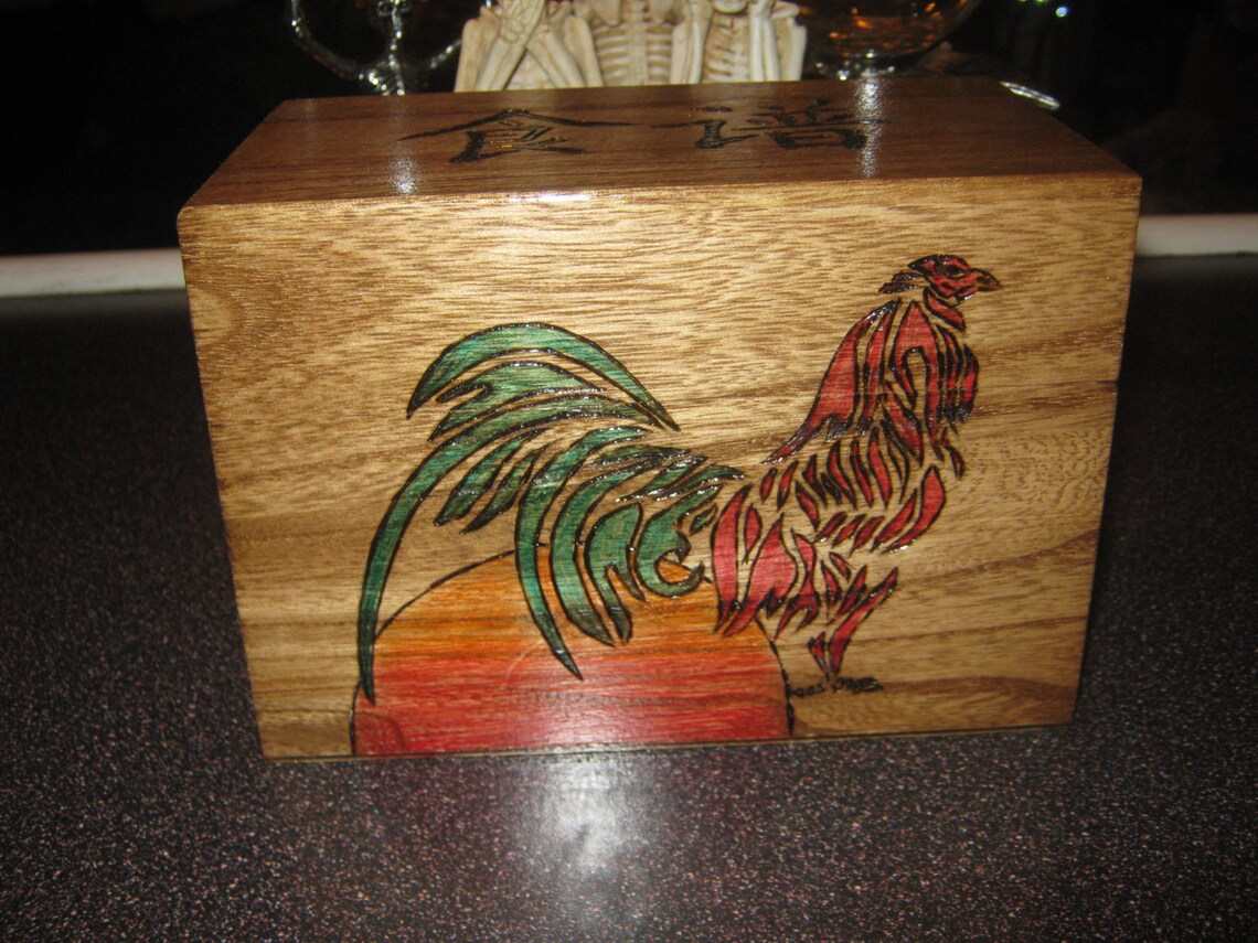 Rooster Recipe File Box - Etsy