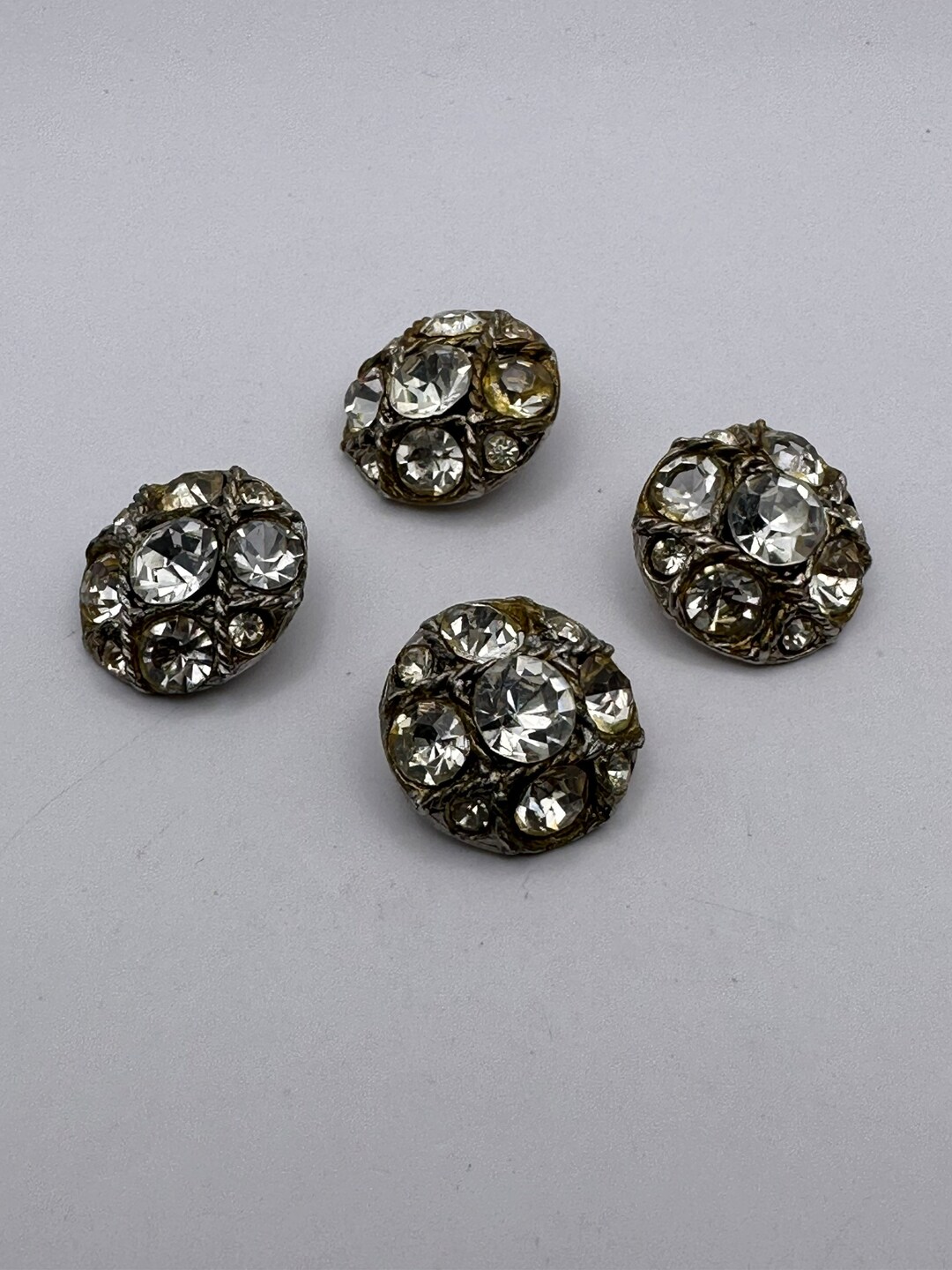 Vintage Rhinestone Buttons 1960s Set of 4 - Etsy