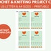 Crochet/knitting WIP Project Card - Digital/printable/record Keeper ...