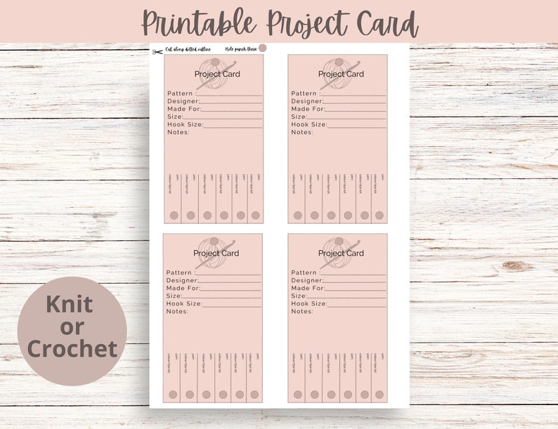 Crochet/knitting WIP Project Card - Digital/printable/record Keeper ...
