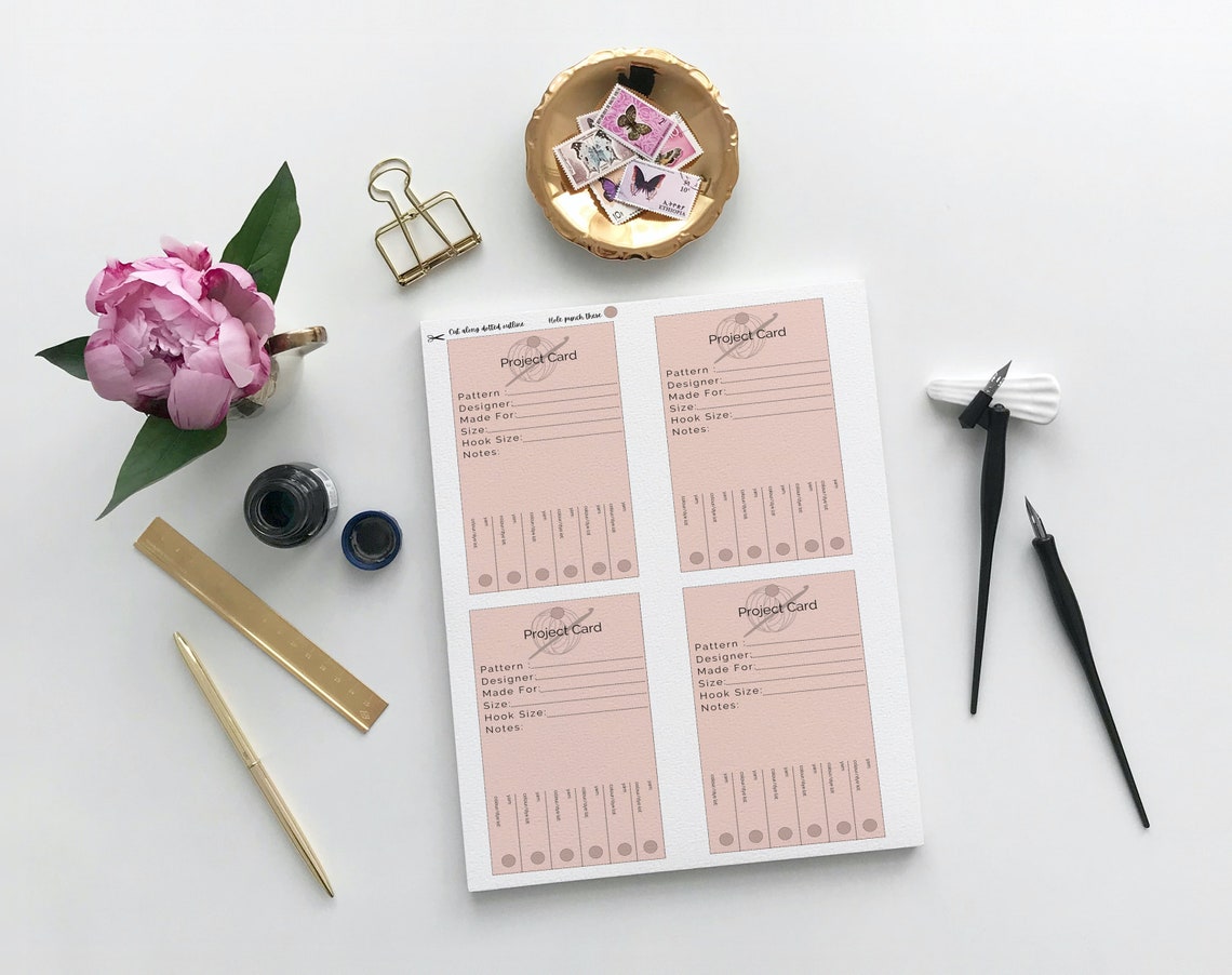 Crochet/knitting WIP Project Card Digital/printable/record - Etsy