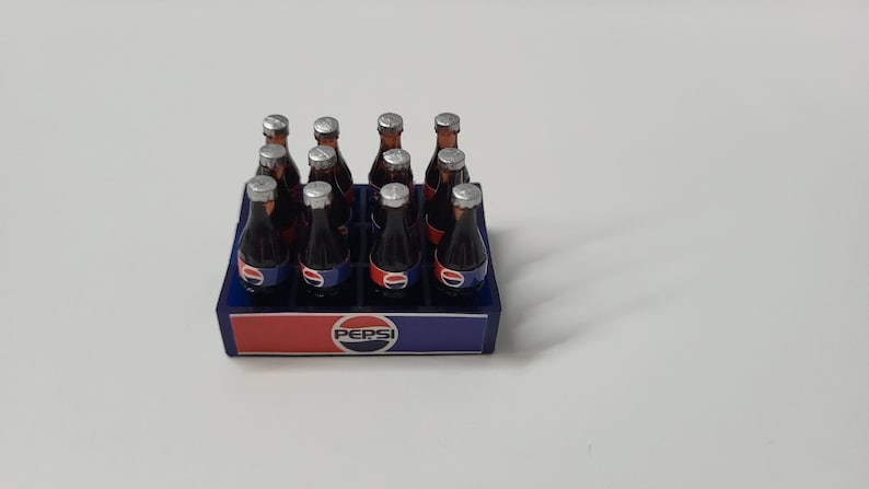 Dollhouse Miniature Mini Pepsi Bottles (1 Set 12 Bottles), Pepsi Can （1 ...