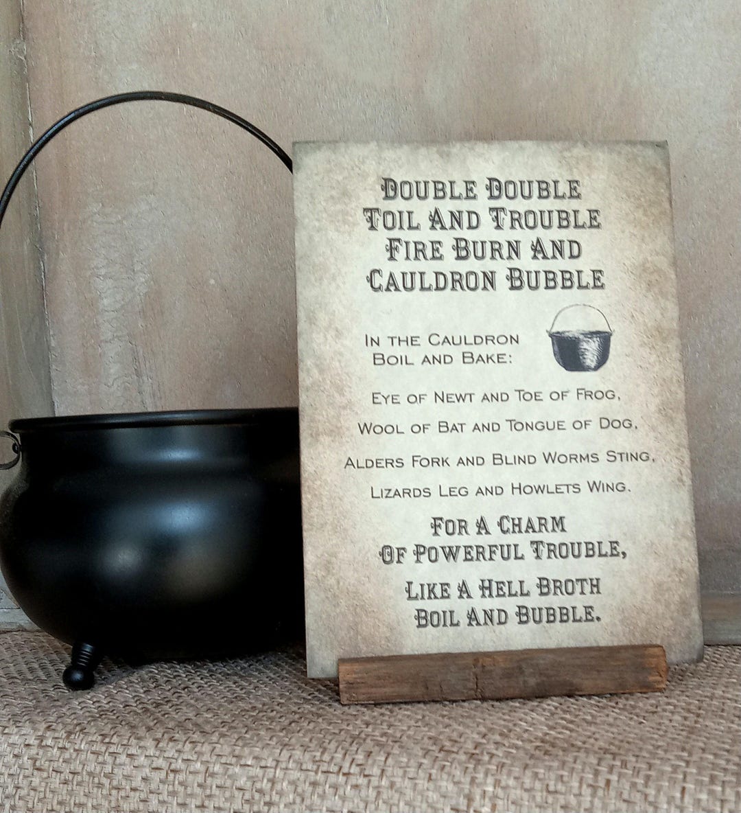 Double Double Toil and Trouble Spell, Shakespeare Witches Poem, Country ...