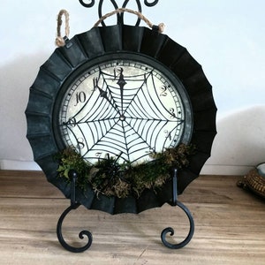 Gothic Handmade Halloween Art Wall Decor, Haunted House Clock, One of a ...