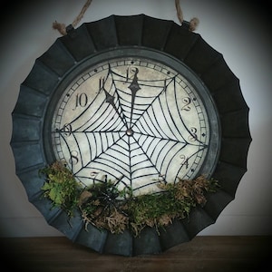 Gothic Handmade Halloween Art Wall Decor, Haunted House Clock, One of a ...