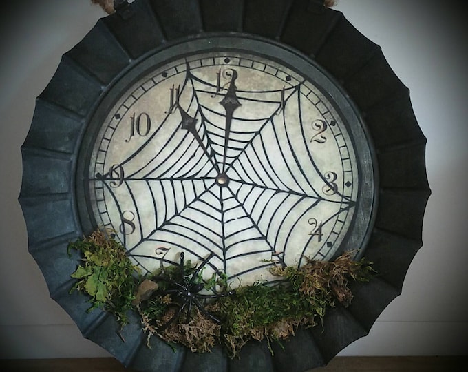 Gothic Handmade Halloween Art Wall Decor, Haunted House Clock, One of a ...