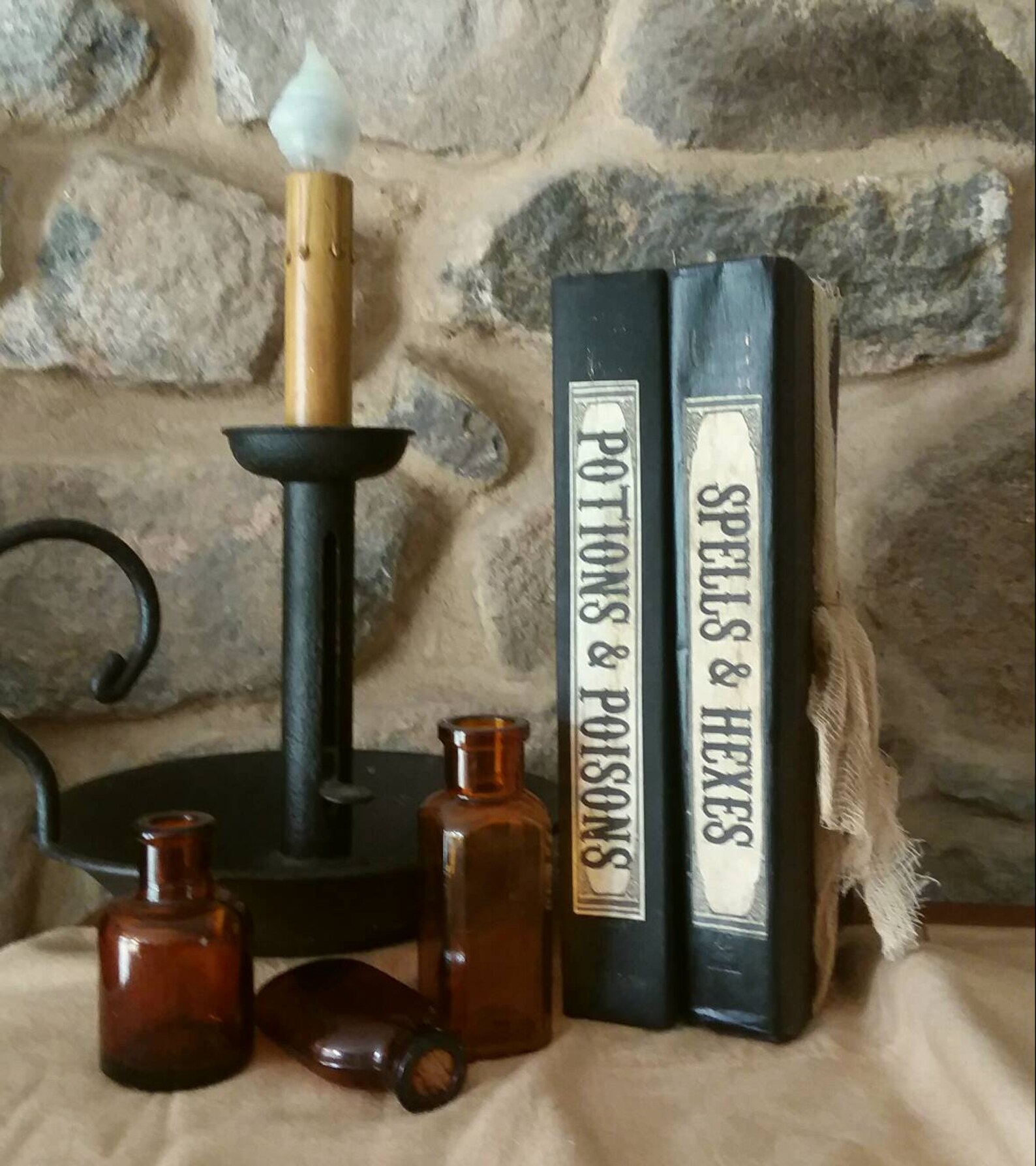 Halloween Spells, Potions Poison Book Display, Handmade Halloween ...