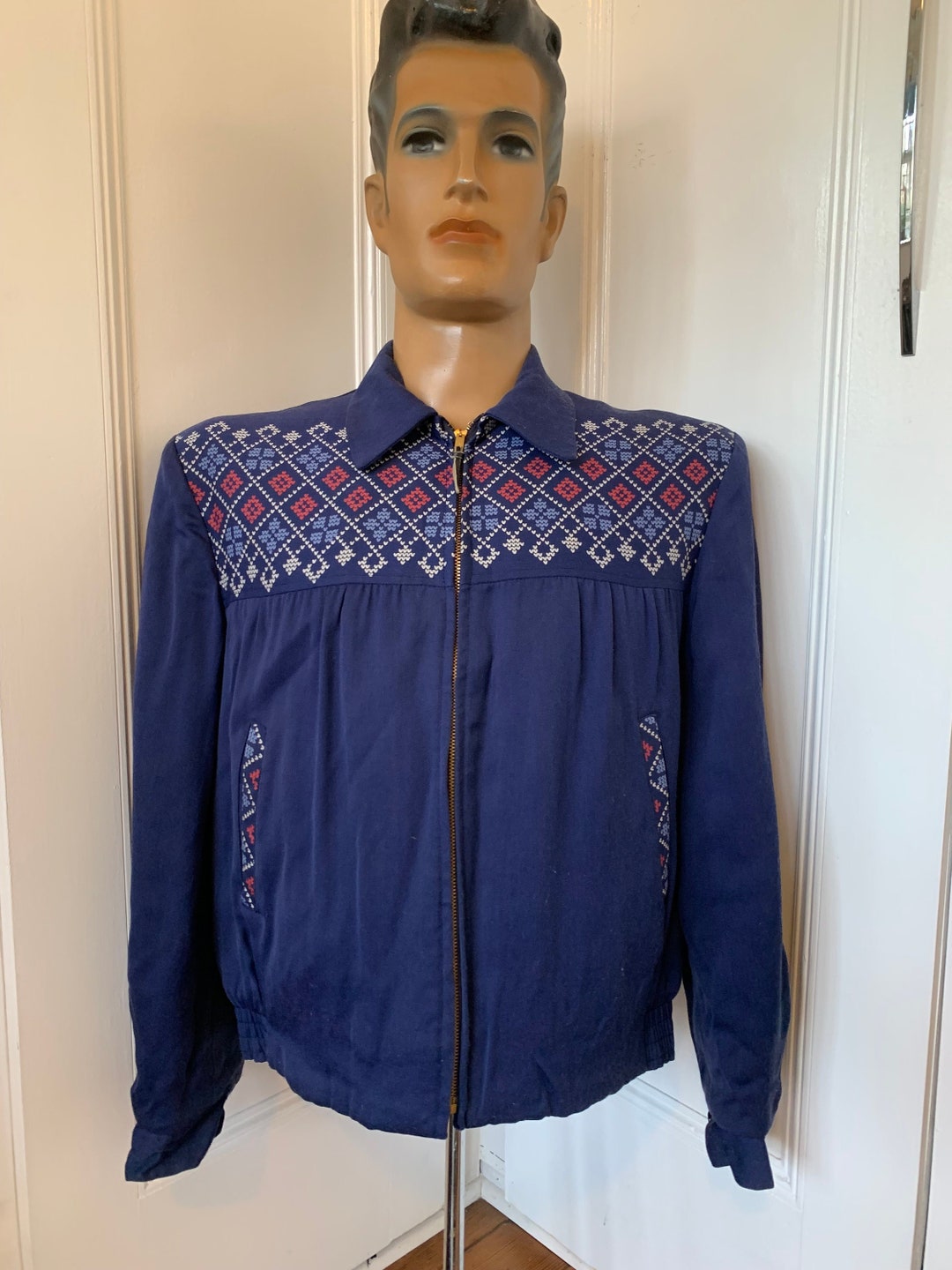 Winter Lined Rare 1950s Gabardine Ricky Jacket From Berkray - Etsy