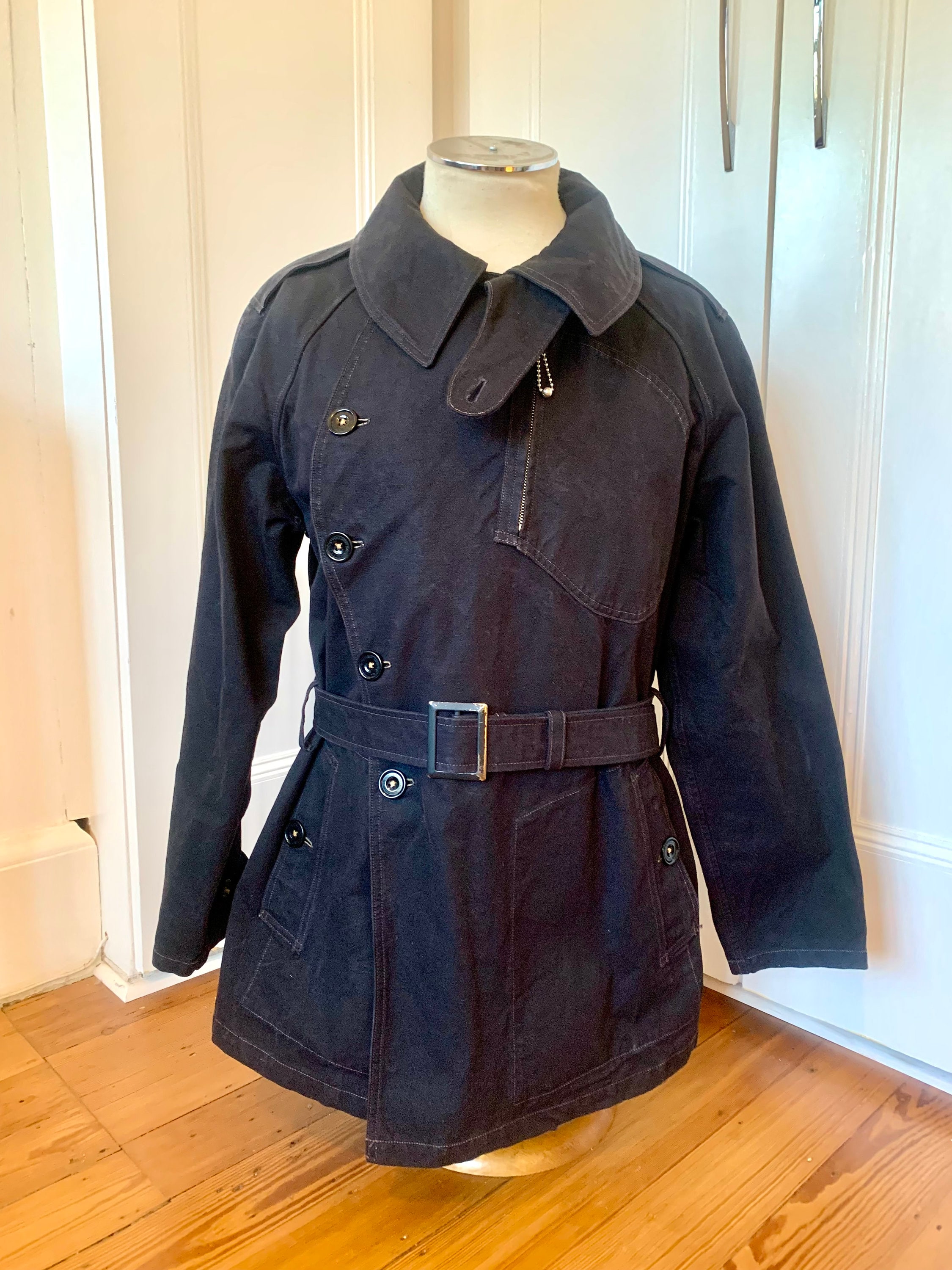 Freewheelers “lindbergh” 1910’s Made to Order Aviator Coat in Black - Etsy