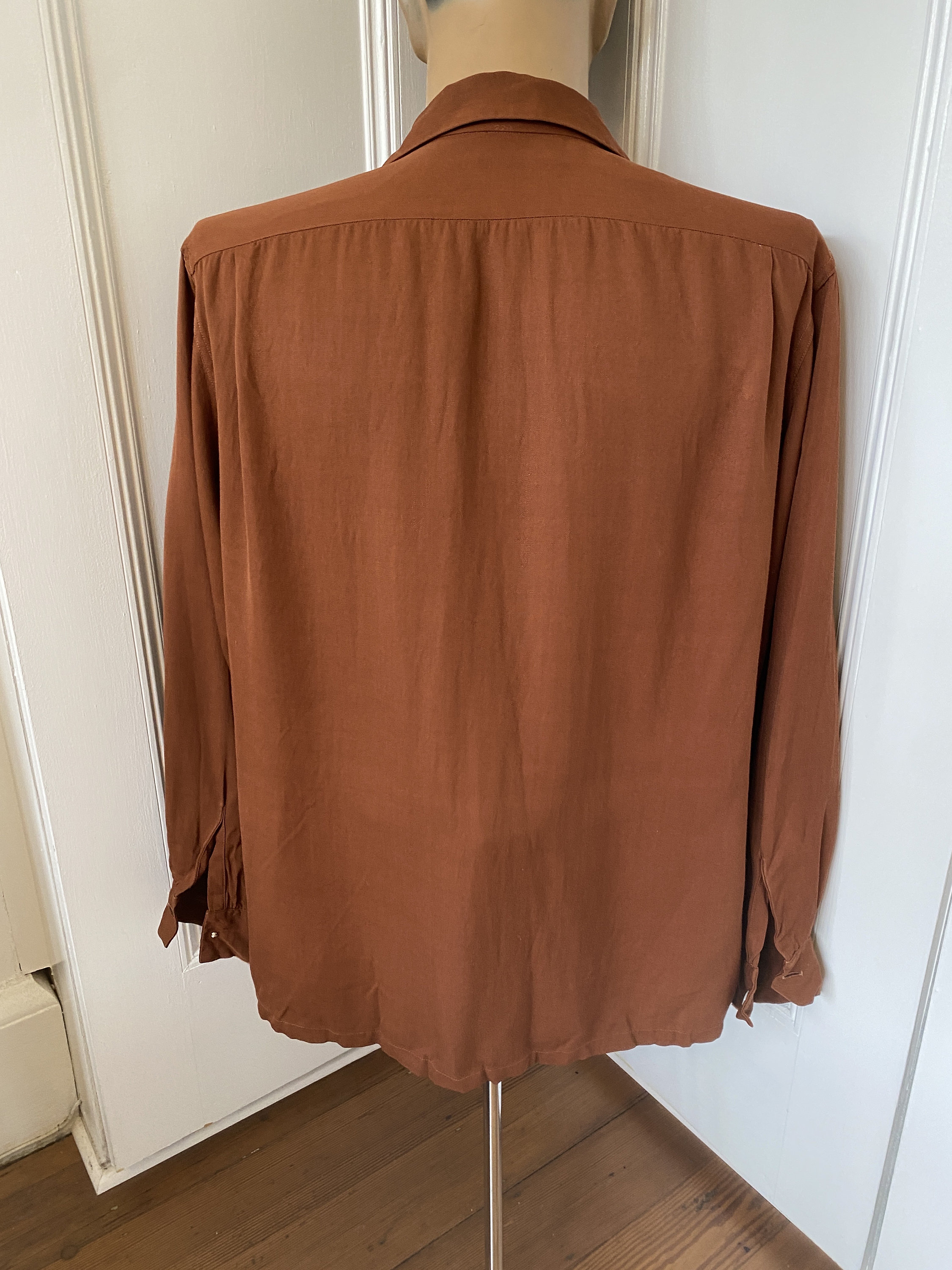 Beautiful 1950s Gab Shirt in Rust Brown by US Label Mcgregor - Etsy