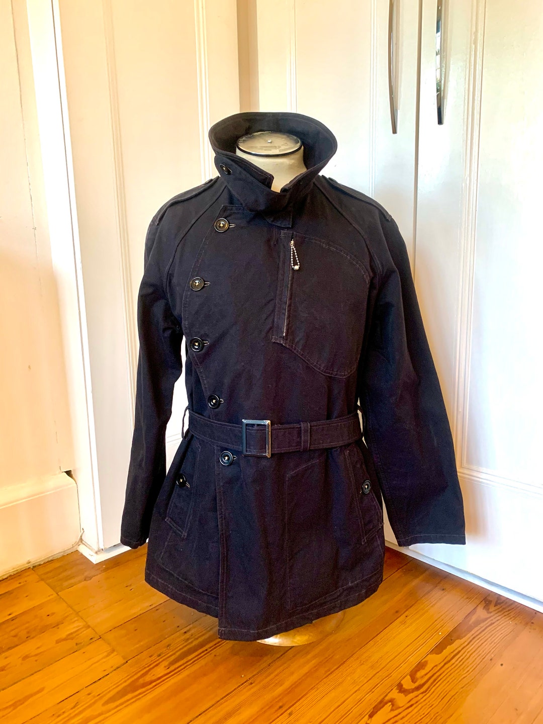 Freewheelers “lindbergh” 1910’s Made to Order Aviator Coat in Black - Etsy