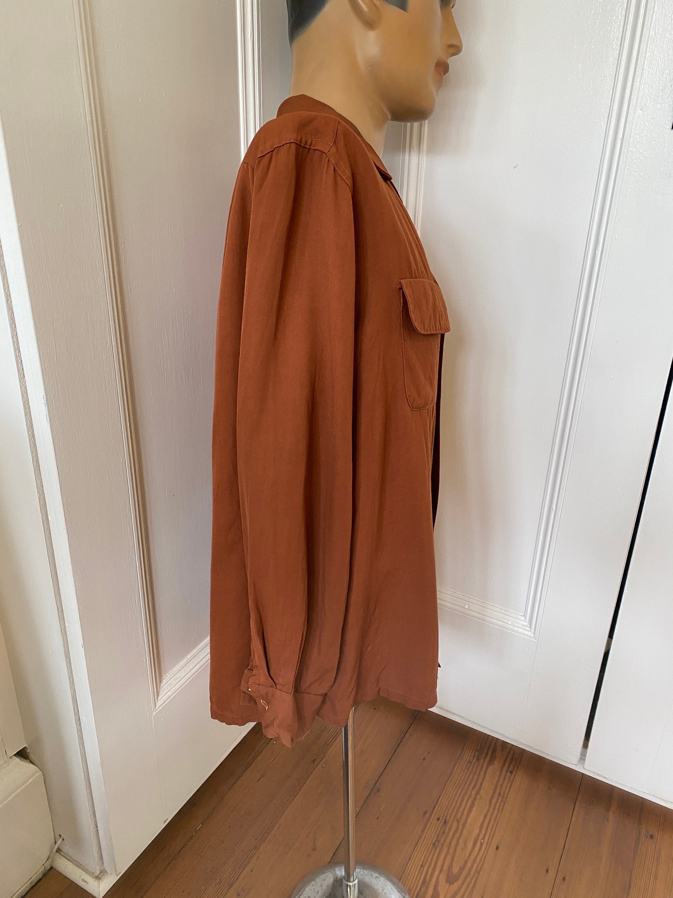 Beautiful 1950s Gab Shirt in Rust Brown by US Label Mcgregor - Etsy