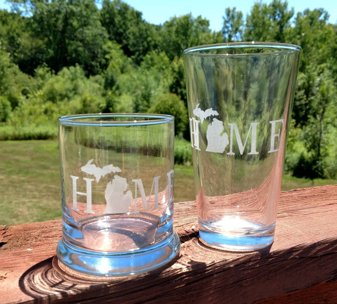 Michigan Home Themed Glasses Set of 4 - (choose Your Glass Style ...