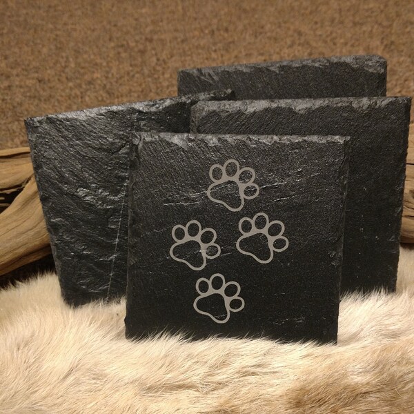 Paw Print Coasters - Etsy