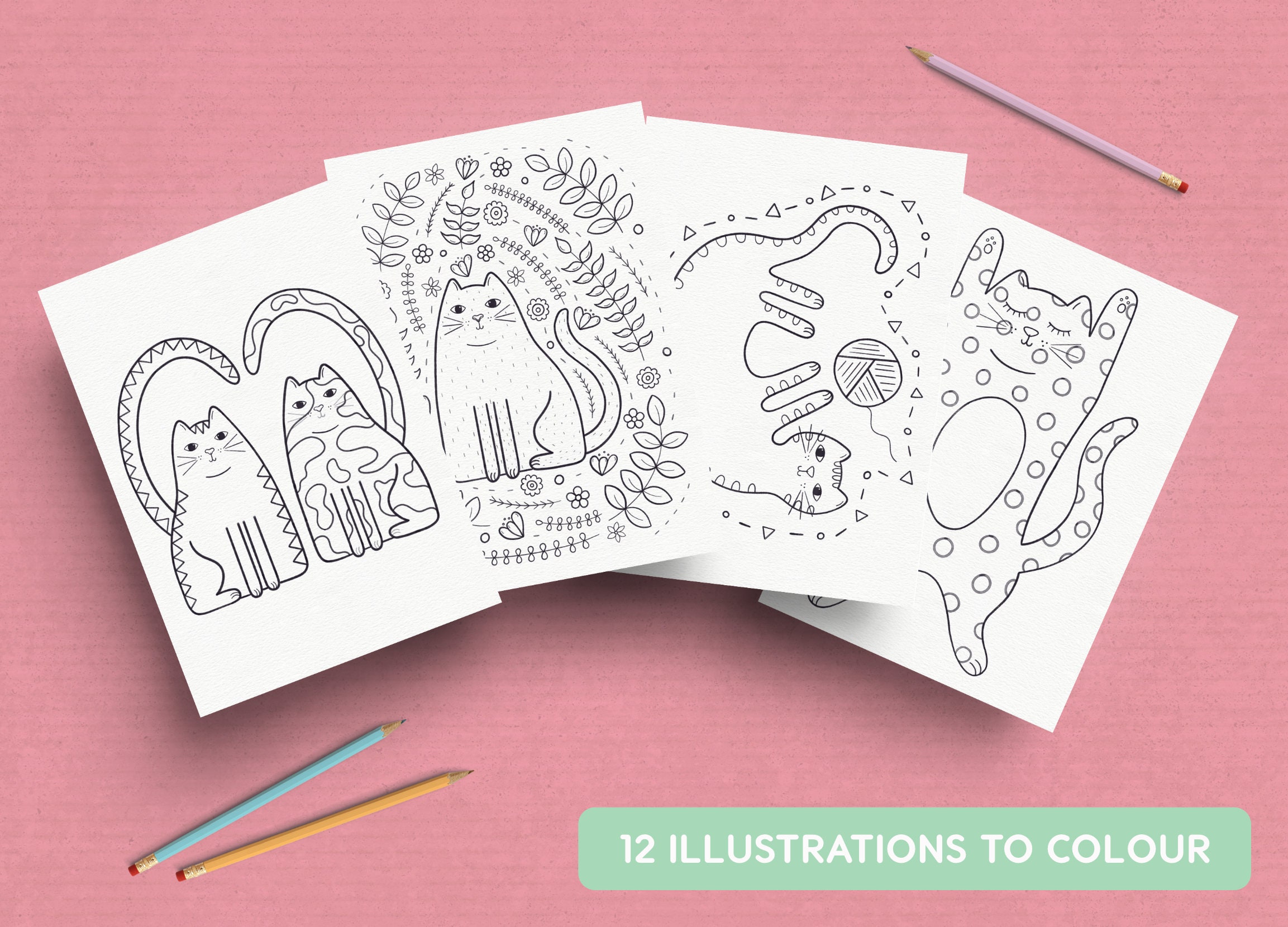 The Little Book of Cats Printable Colouring Book | A4 and US Letter ...