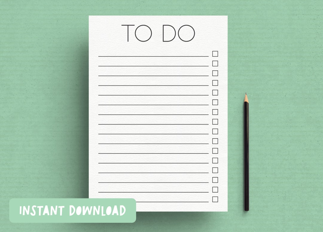 To Do List 'minimal' | A4 and US Letter Size Pdfs Included – INSTANT ...