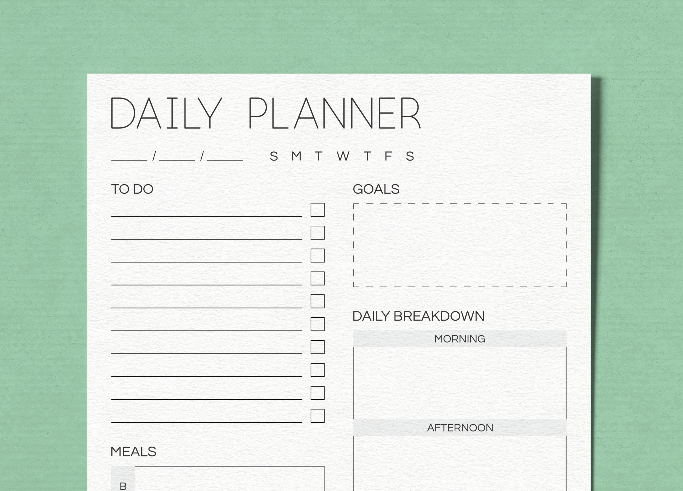Daily Planner Minimal A4 and US Letter Size Pdfs Included INSTANT ...
