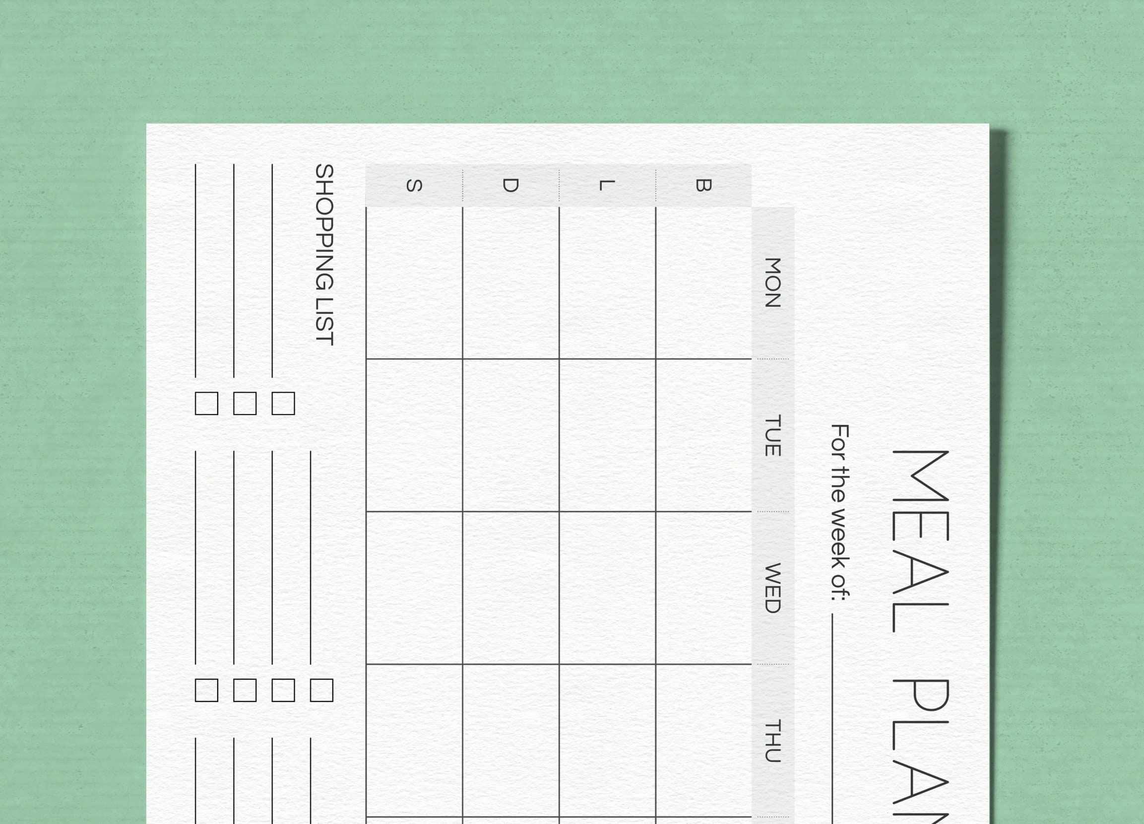 Meal Planner Minimal A4 and US Letter Size Pdfs Included - Etsy