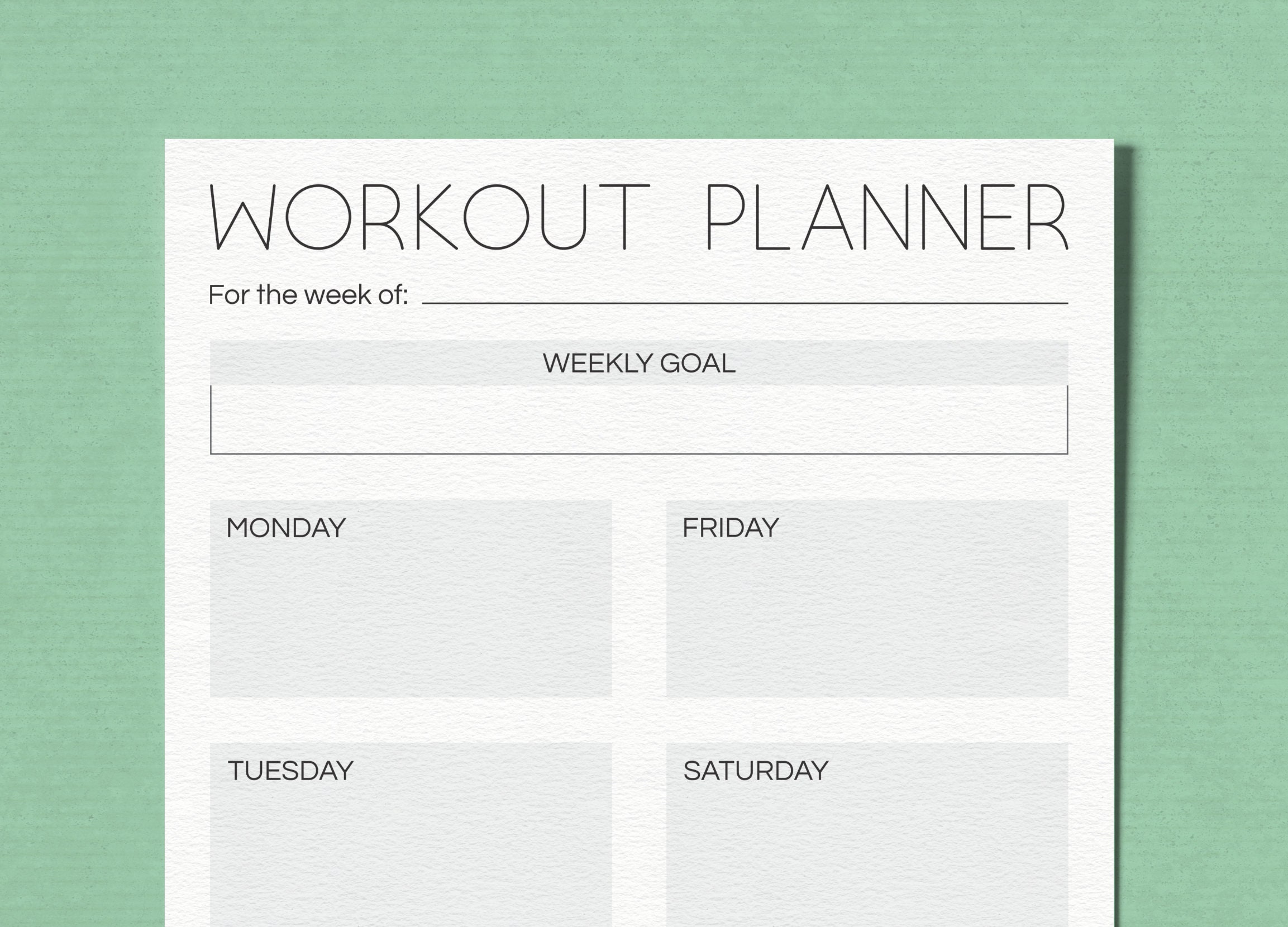 Fitness Planner Set Minimal A4 and US Letter Size Pdfs - Etsy