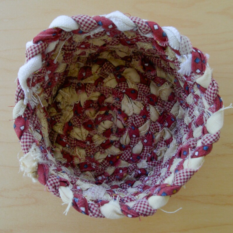 Upcycled Braided Scrap Fabric Basket - Etsy
