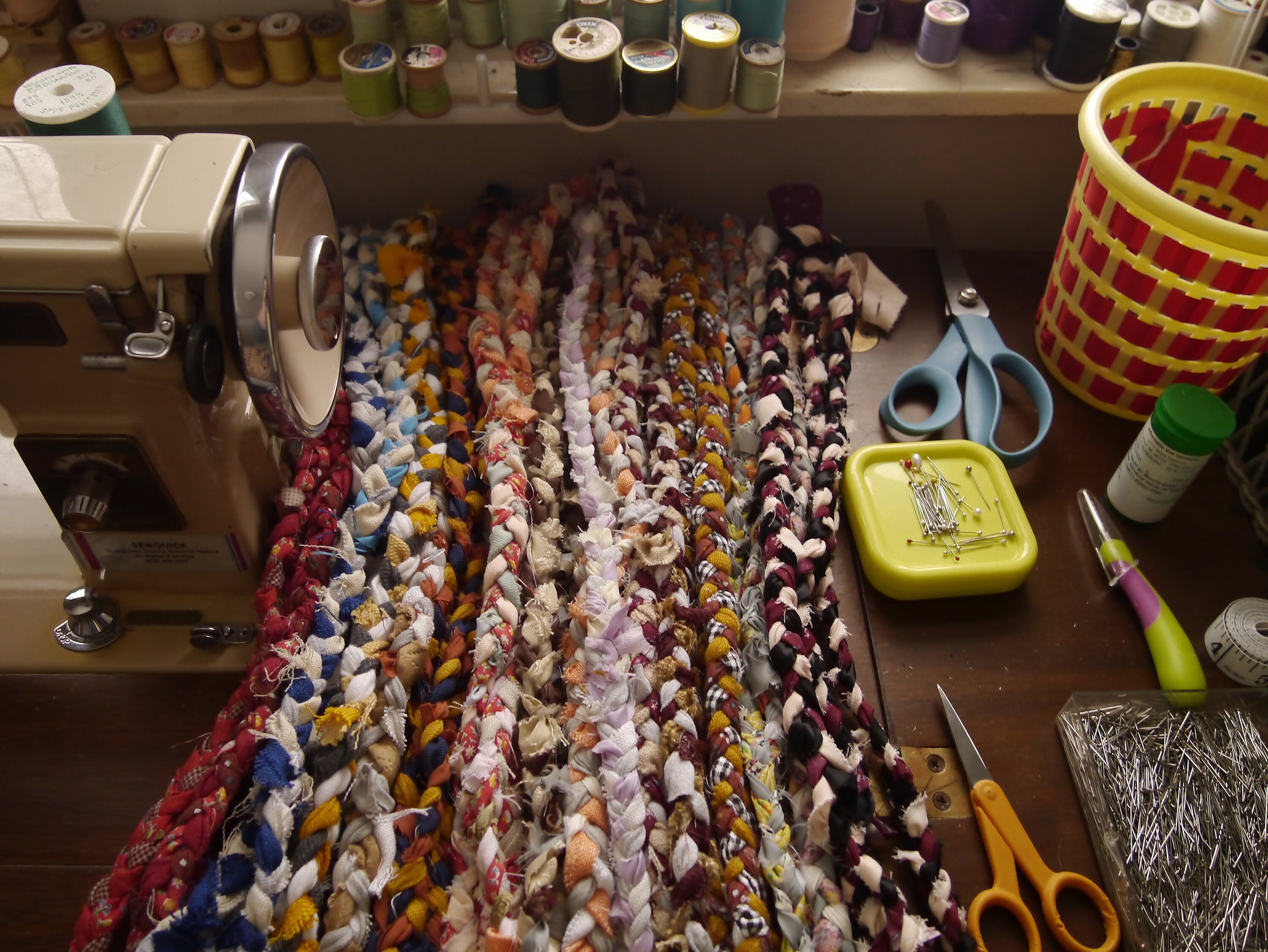 Upcycled Braided Scrap Fabric Basket - Etsy