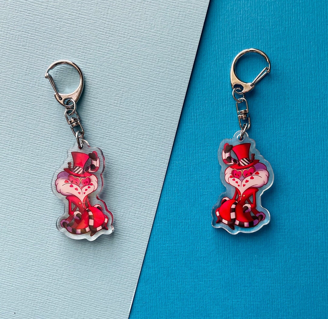 Valentino Acrylic Keychain Double-sided Charm Hazbin Hotel Fanmade - Etsy