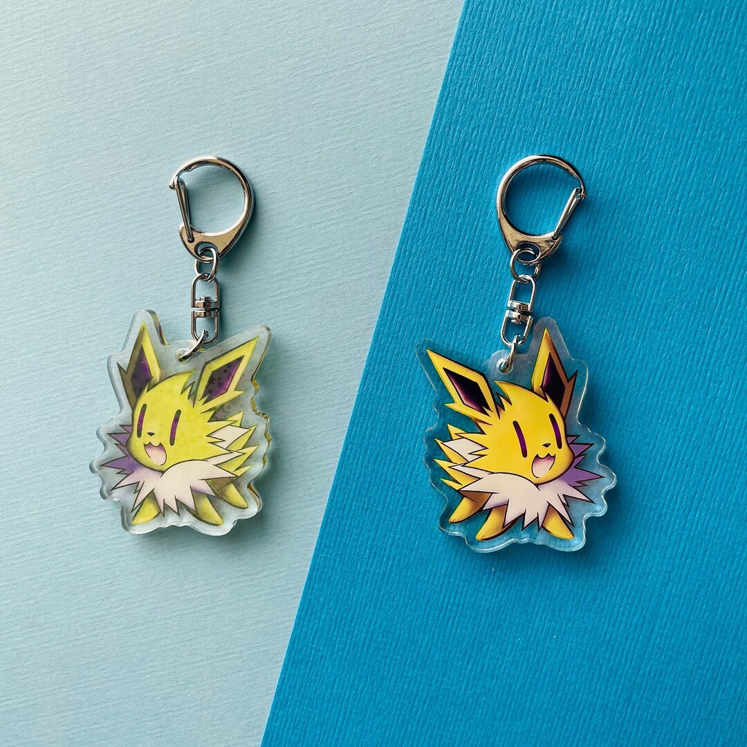 Jolteon Acrylic Keychain Double-sided Charm Pokemon Fanmade - Etsy