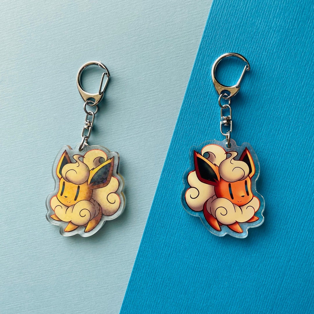 Flareon Acrylic Keychain Double-sided Charm Pokemon Fanmade - Etsy