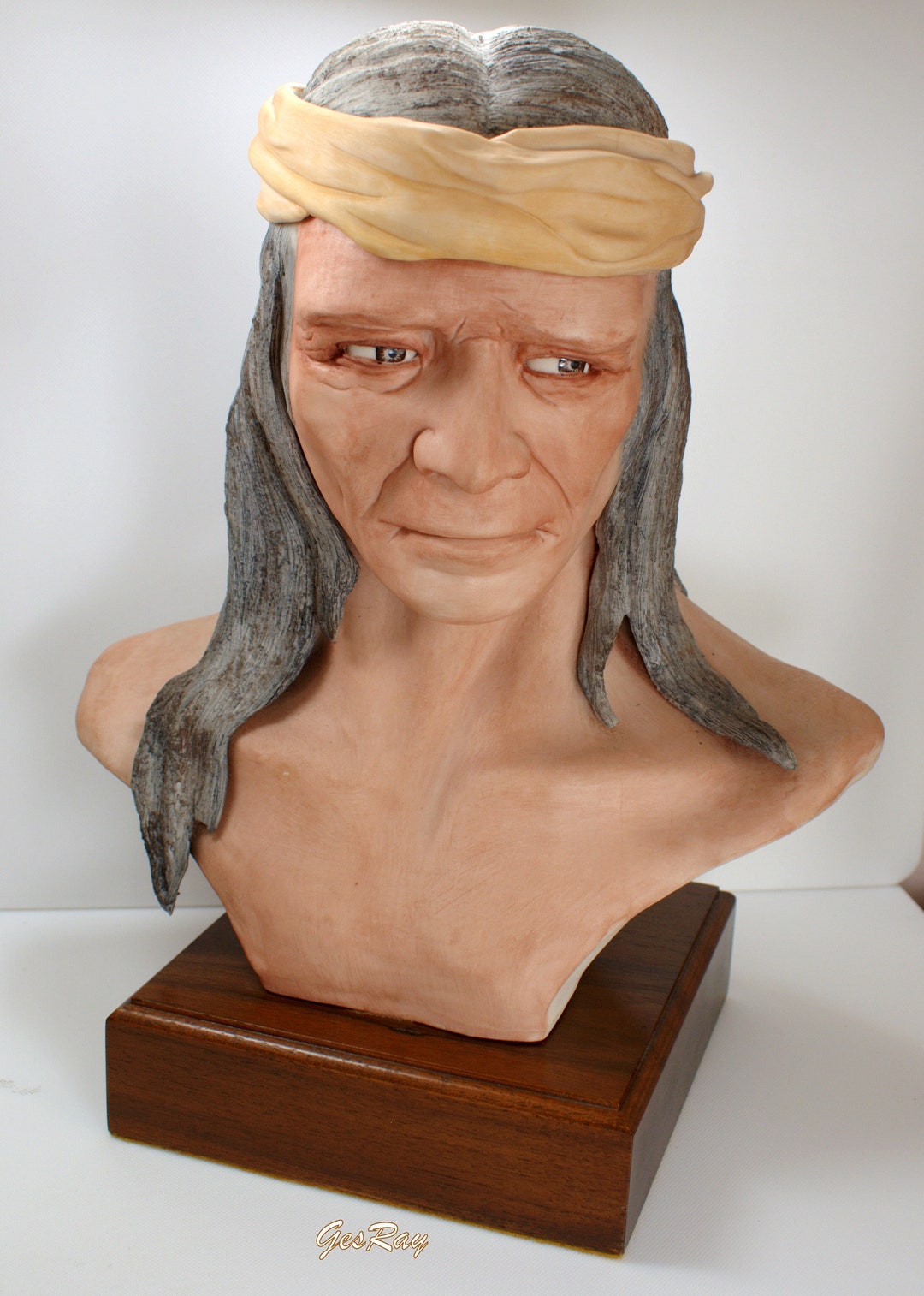 Vintage Porcelain Apache Indian Bust Sculpture by Edward J Rohn - Etsy
