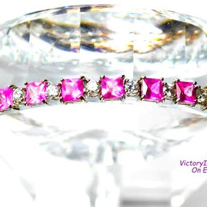 Vintage FAS 925 Sterling Silver Link Tennis Bracelet Diamonique ...