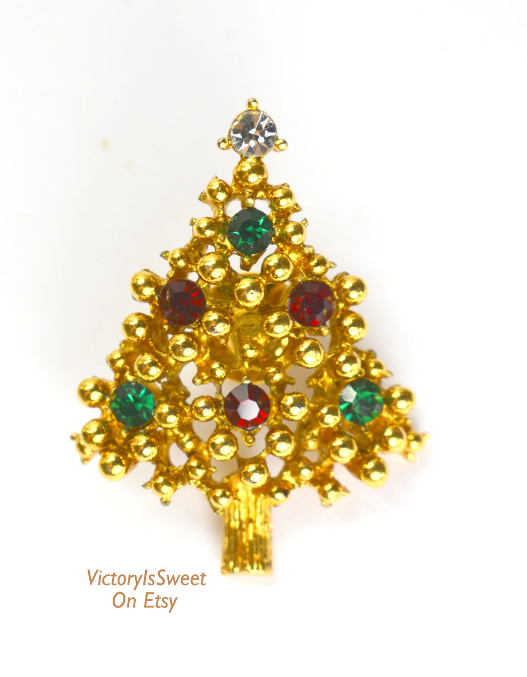 Vintage Christmas Tree Pin Brooch, Vintage Christmas Jewelry - Etsy