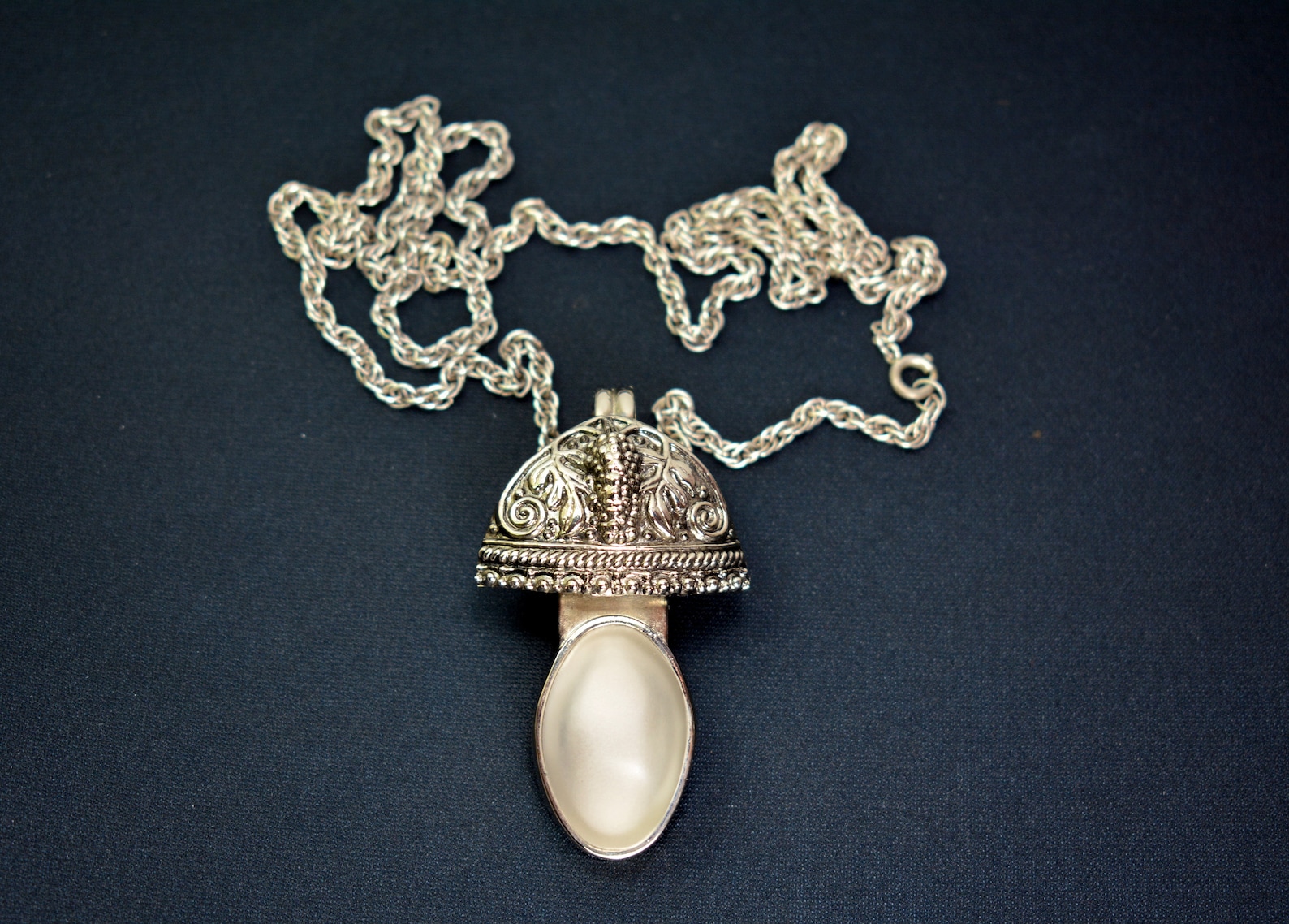 Rebecca Collins Matte Satin Glass Pendant Necklace - Etsy