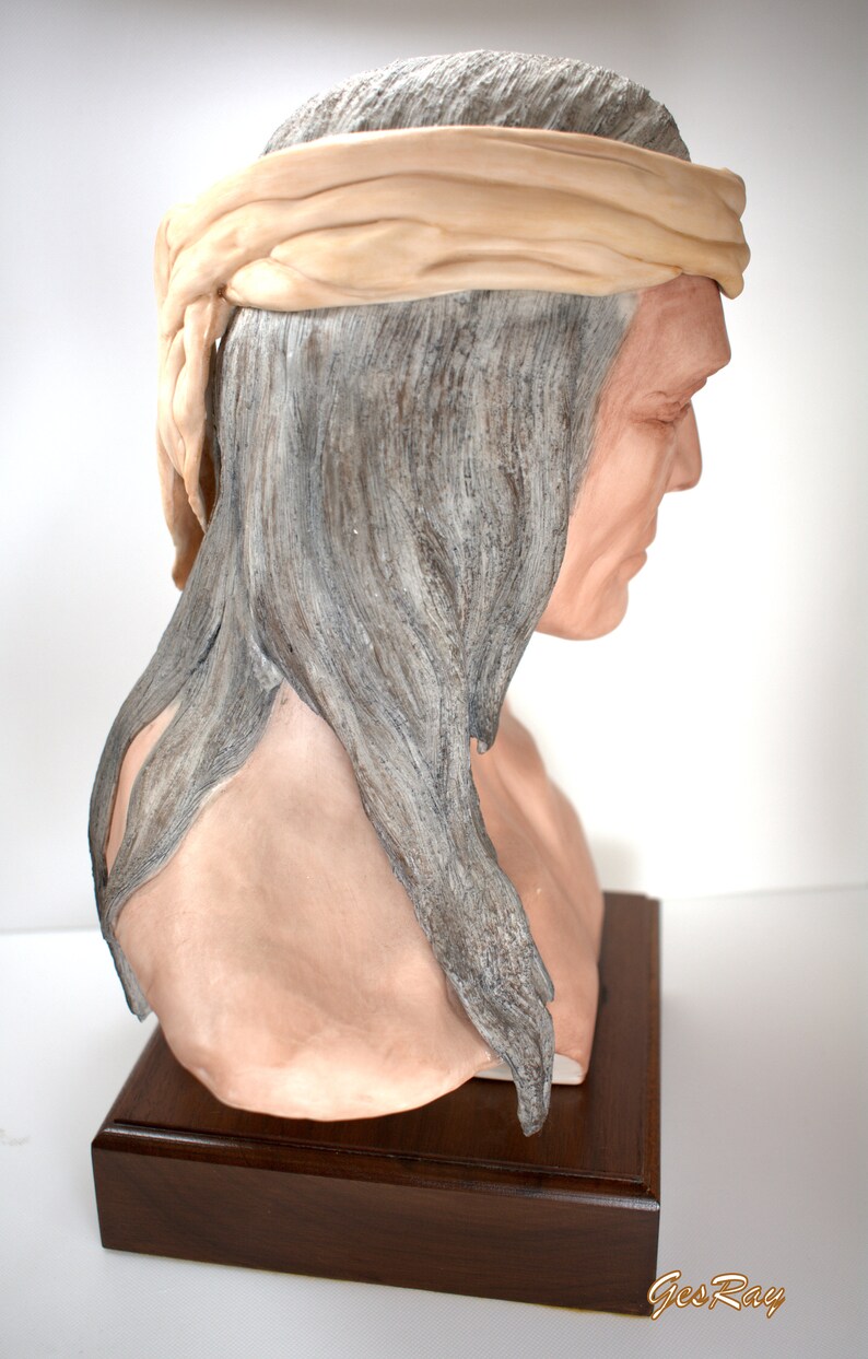 Porcelain Bust by Edward J Rohn Apache Indian Bust Sculpture - Etsy