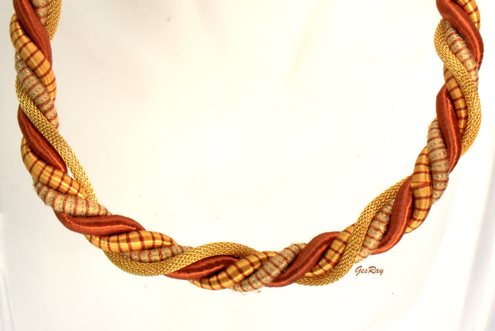 Erica Zap Designs Collar Necklace Runway Twisted Mesh Necklace | Etsy