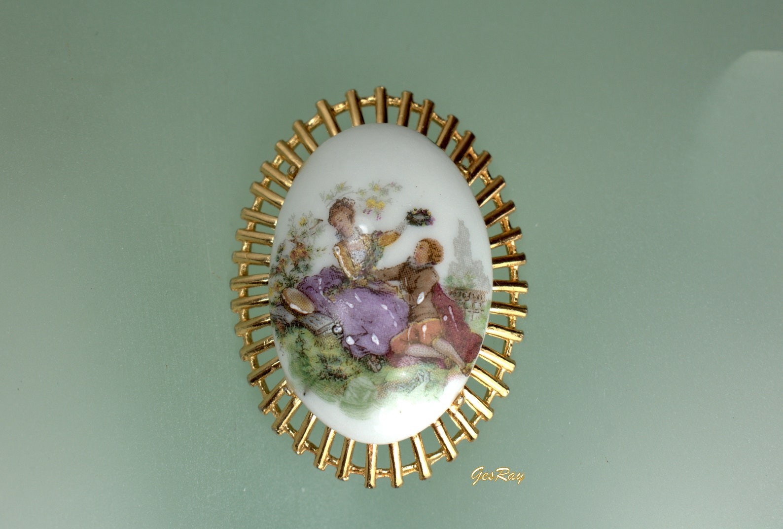 Vintage FRANCE Limoges Brooch Pin Signed Porcelain Cameo - Etsy