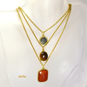 RLL Lauren Ralph Lauren Logo Inlay Cameo Gemstone Charms Pendant ...