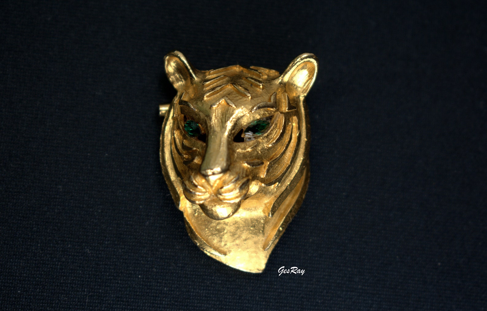 Vintage Gold Big Cat Tiger Leopard Head Brooch Pin / Tigers - Etsy