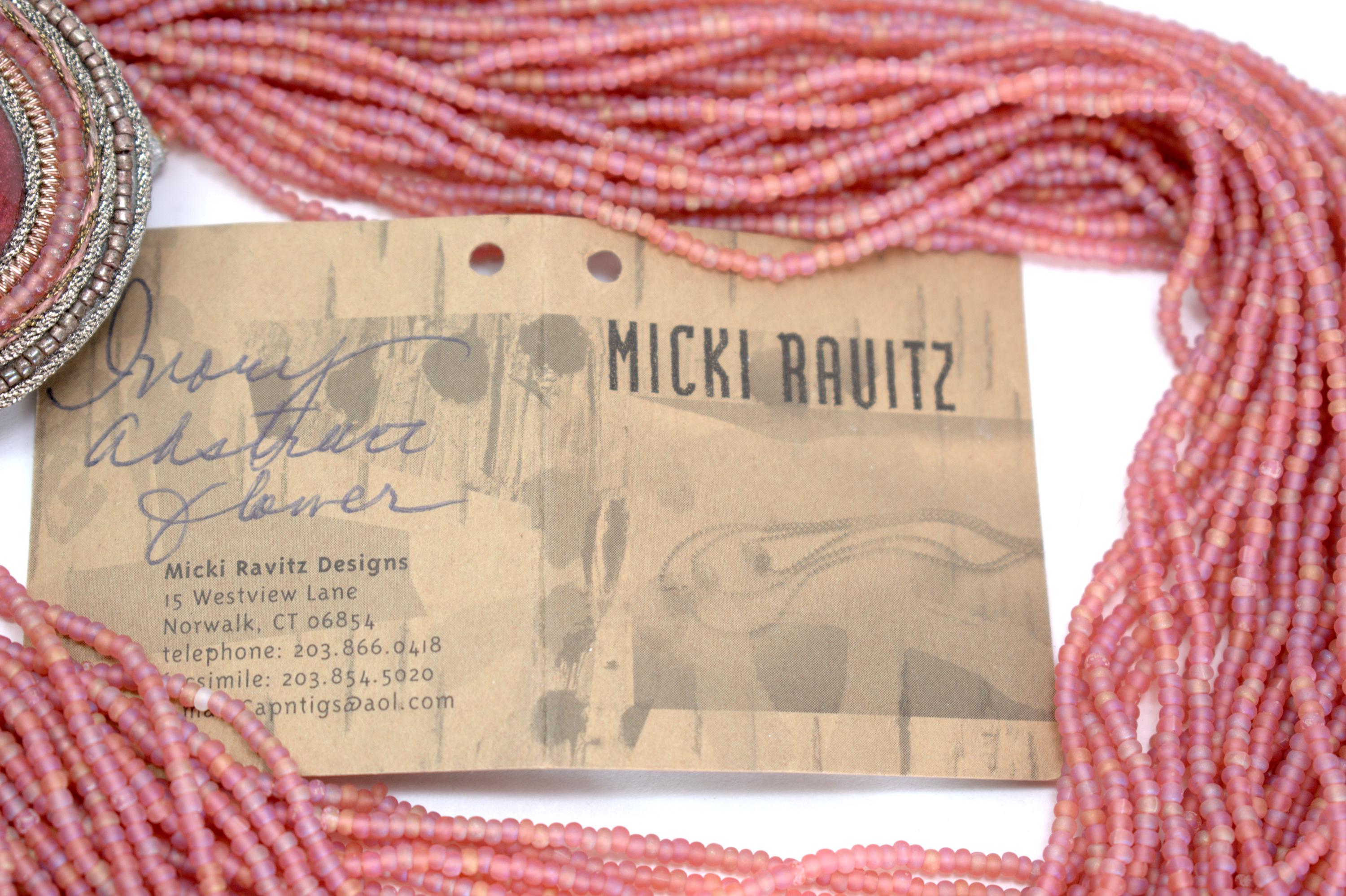 Designer Mickie Ravitz Jewelry Set Beaded Necklace and Earrings ...