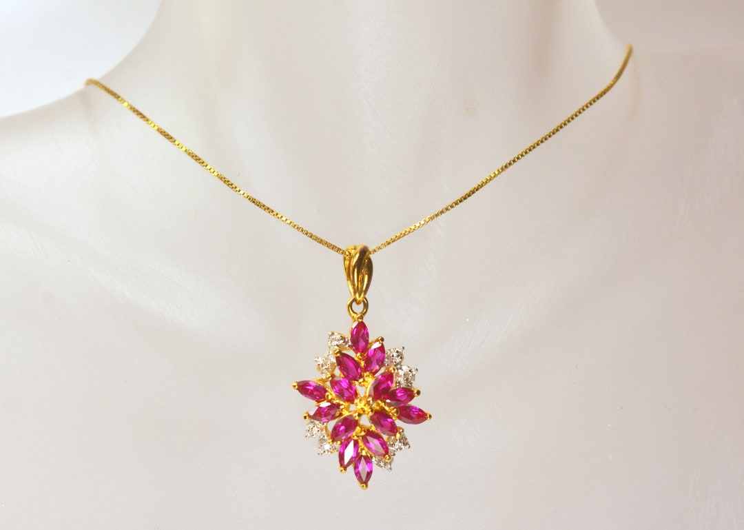 Vintage ROSS SIMONS Sterling Silver 925 Pendant Diamonique - Etsy