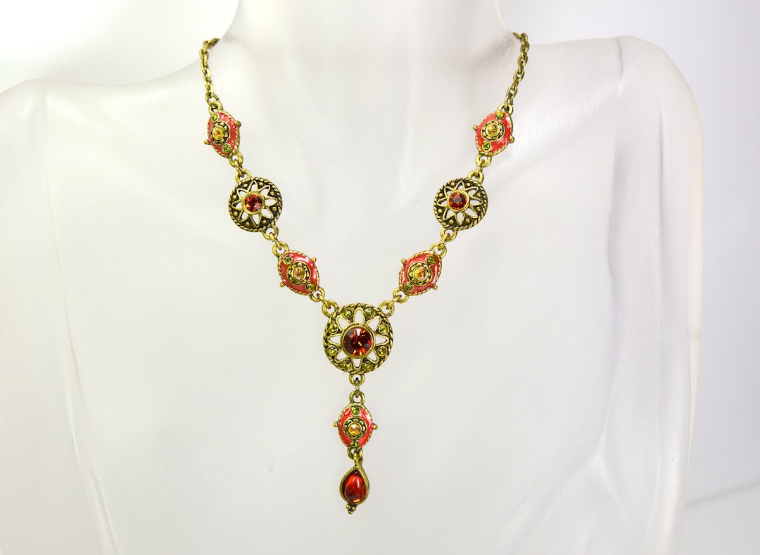 Vintage NR Nina Ricci for Avon Necklace Rhinestone Y Drop Pendant ...
