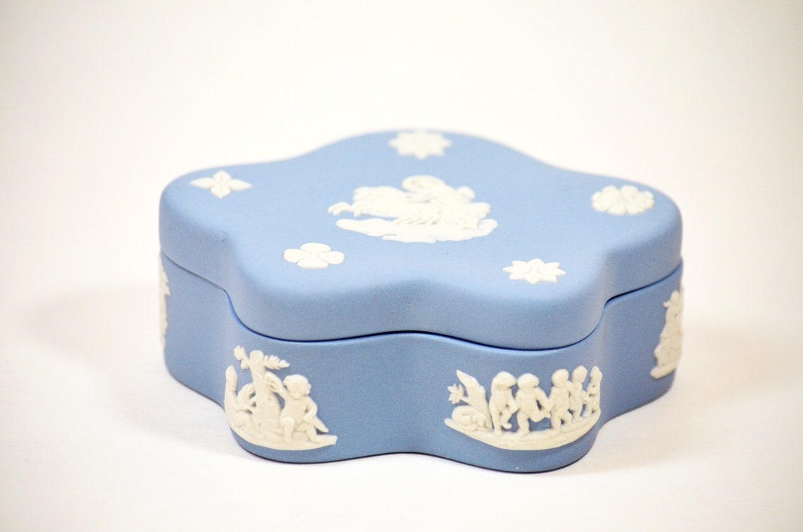 Wedgwood Jasperware Trinket Jewelry Box Blue Jasperware - Etsy