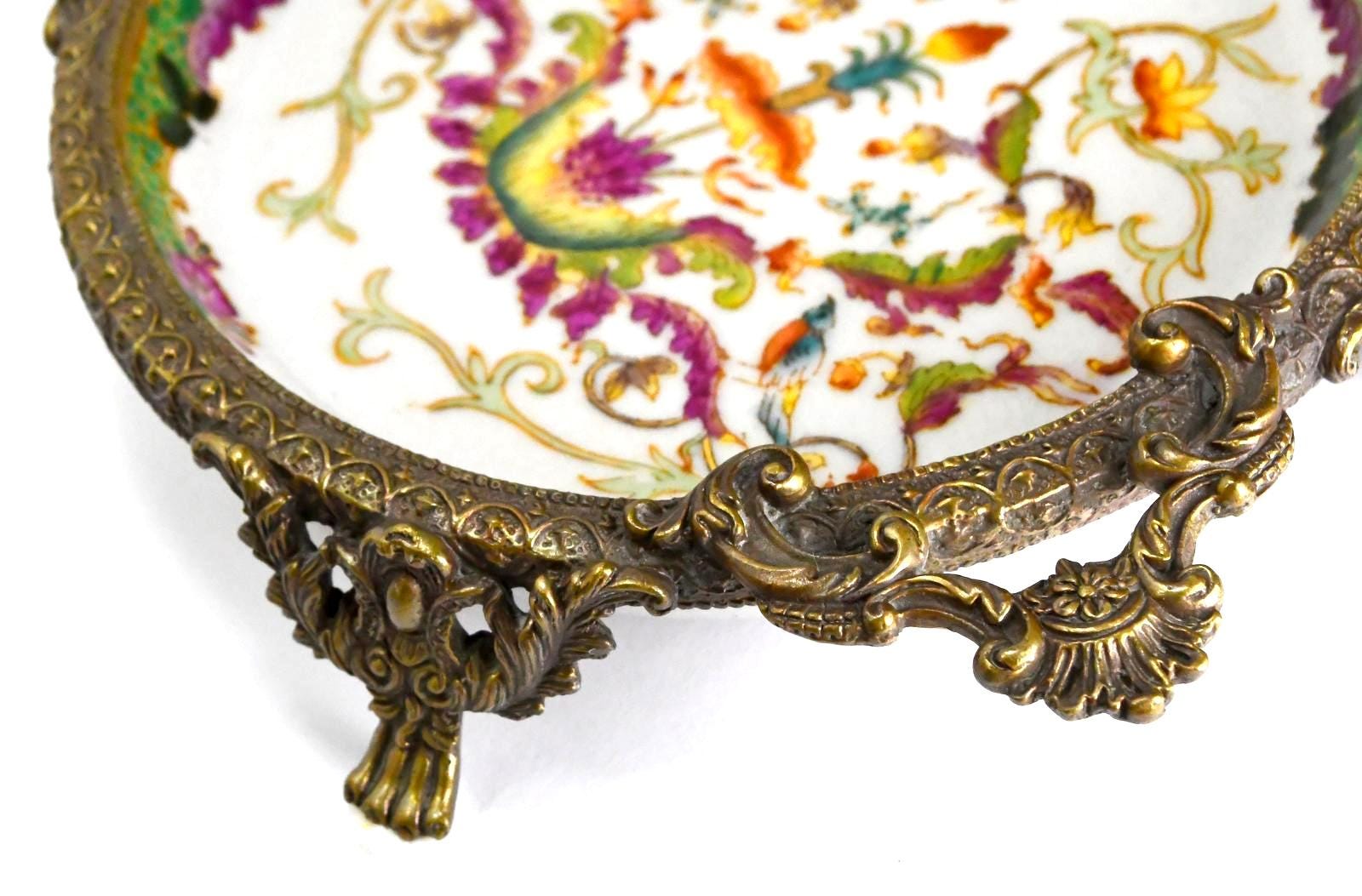 Chinese Export Porcelain Hua Ping Tang Zhi Footed Footed Trinket Dish ...