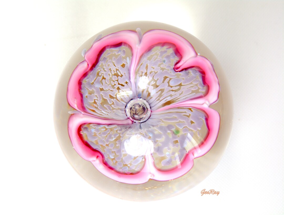 Vintage Italian Paperweight Art Glass Flower Original Creation by KB ...